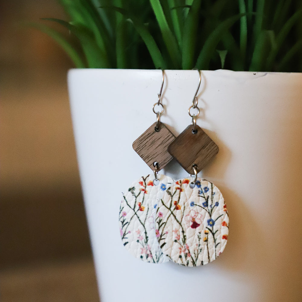 Wildflower Walnut Dangle Earrings – Shop Artsy Chicks Rule